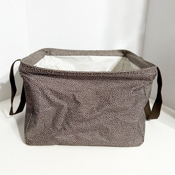 thirty-one | Bags | Thirty One Brown Pin Dot Print Collapsible Storage Cube Bin Carry All Caddy ...
